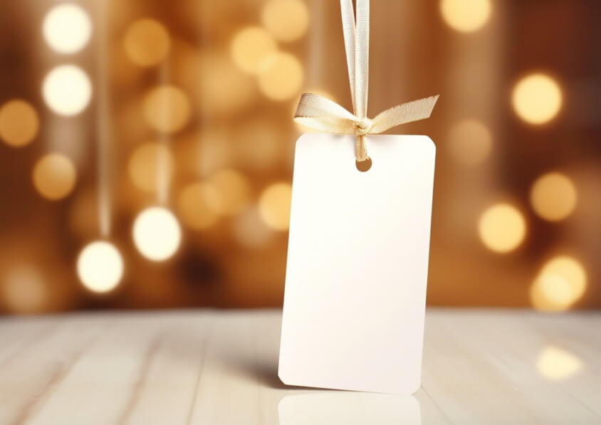 Download White Gift Tag on Ornamental String Mockups Online - Creative ...