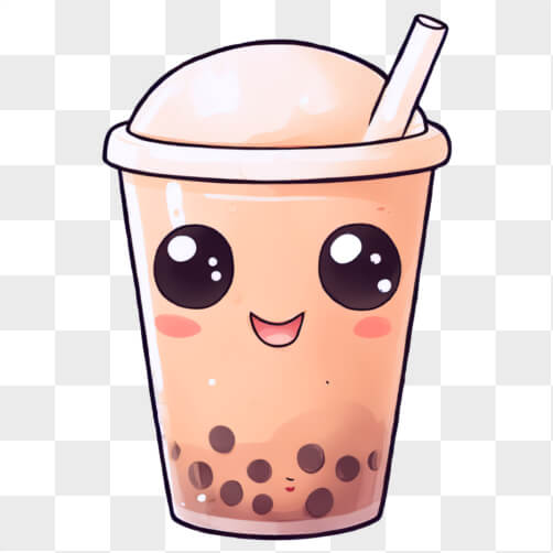 Download Kawaii Pink Bubble Tea Cup with Smiley Face Kawaii Online ...