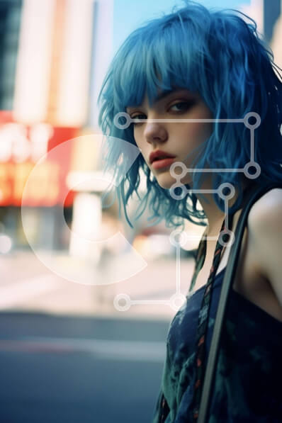 Descarga Joven con Pelo Azul en un Entorno Urbano Fotos de Archivo En ...