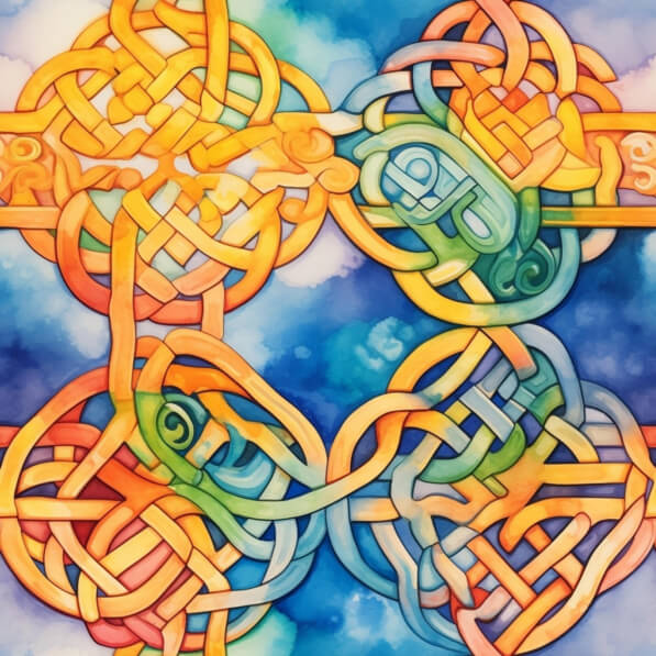 Download Colorful Celtic Knot Painting with Octopus Design Patterns ...