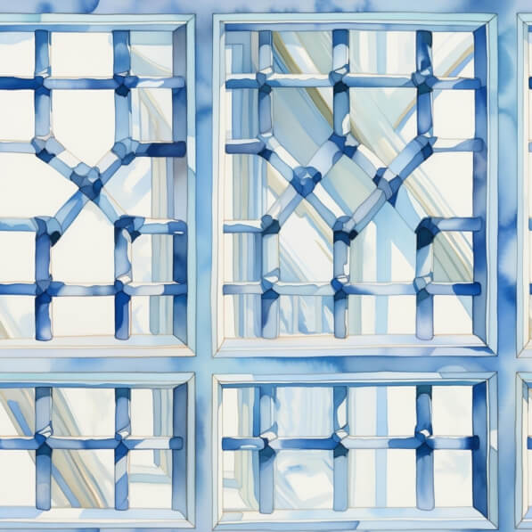 Download Artistic Painting of Blue Windows Patterns Online - Creative ...