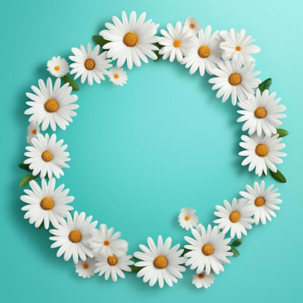 Download White Daisy Flowers on Turquoise Background Backgrounds Online ...