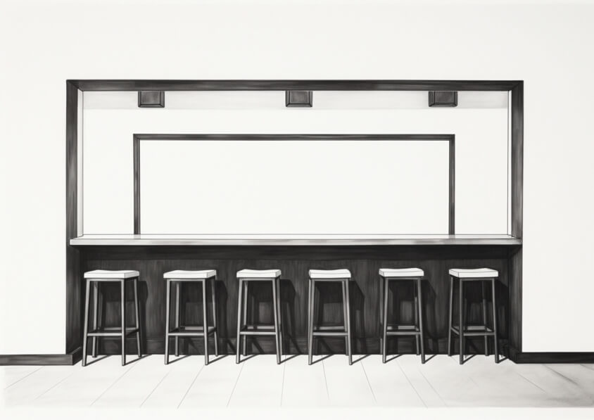 Download Empty Bar with Stools Backgrounds Online - Creative Fabrica