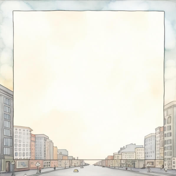 Download Empty City Street Drawing with Cars and Buildings Backgrounds ...