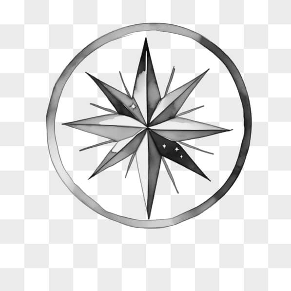 Download Black and White Compass Drawing with Stars Sketches Online ...