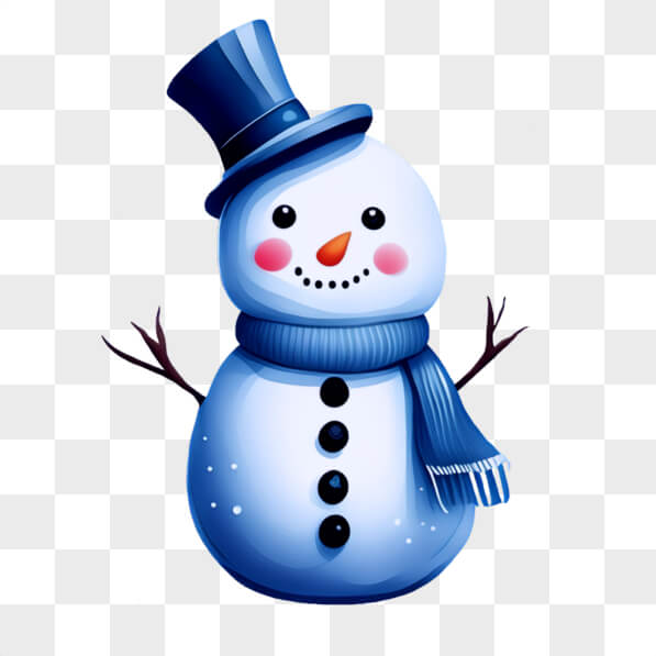 Download Blue Snowman with Embroidered Top Hat and Scarf PNGs Online ...