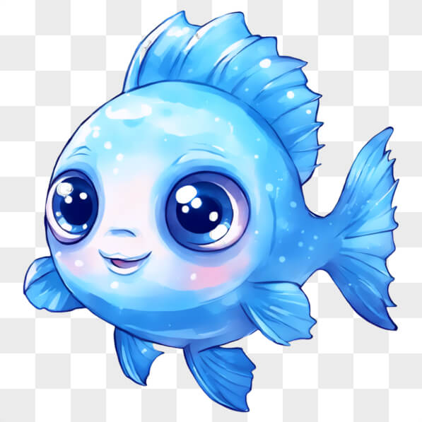 Download Kawaii Blue Fish Character Kawaii Online - Creative Fabrica