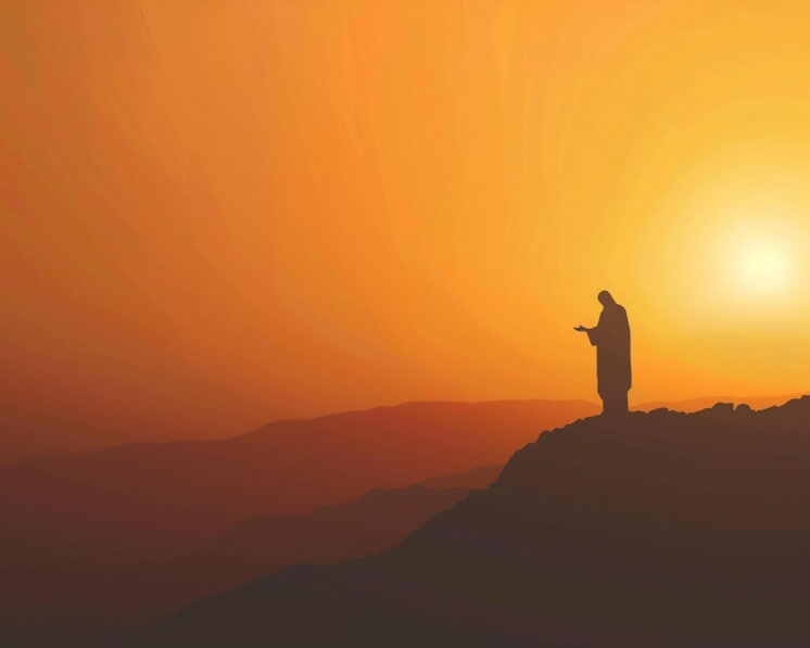 Download Man on Mountain at Sunset in Prayer Backgrounds Online ...
