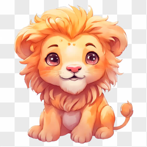 Descarga Ilustración de un león de dibujos animados Kawaii Kawaii En ...
