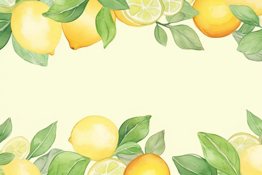 Download Watercolor Background with Lemons and Green Leaves Backgrounds ...