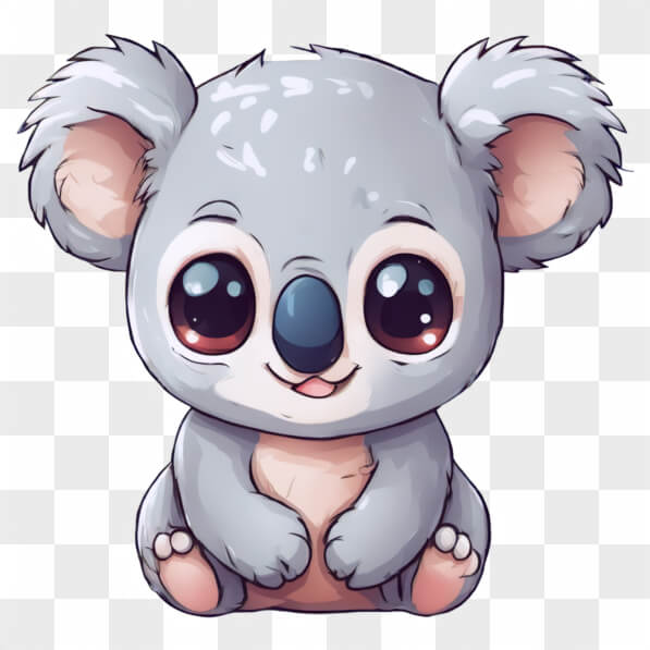 Download Kawaii Cartoon Koala Bear on Black Background Kawaii Online ...