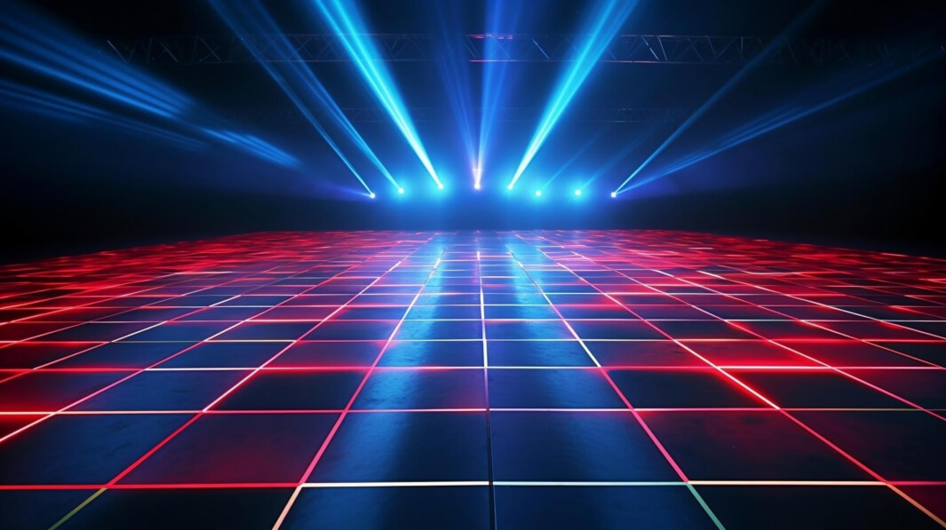 Download Brightly Lit Dance Floor with Neon Lights Backgrounds Online ...