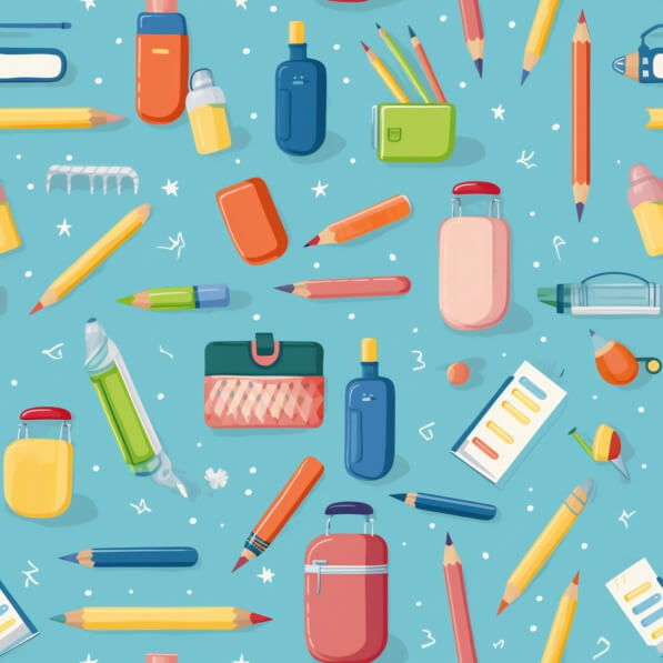 Download Bright and Cheerful School Supplies Pattern Patterns Online ...
