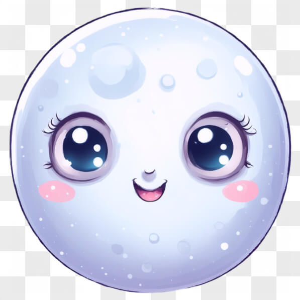 Download Cute Kawaii Moon with Big Blue Eyes Kawaii Online - Creative ...