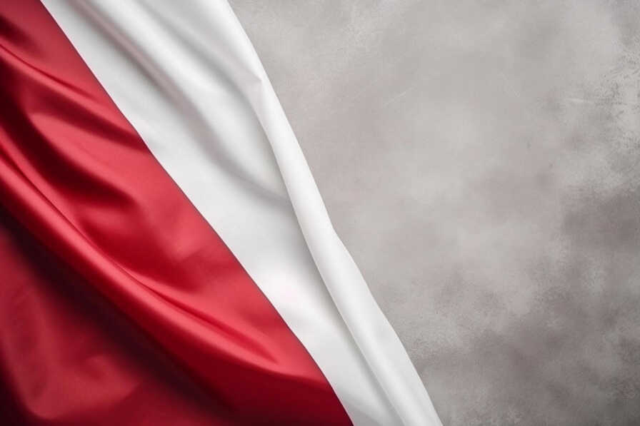 Download Vlag van Polen op gruizige achtergrond met witte en rode ...