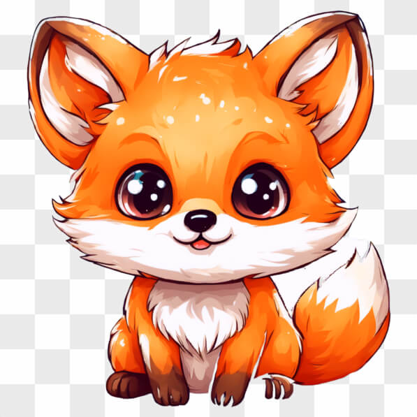 Download Kawaii Orange Fox on Dark Background Kawaii Online - Creative ...