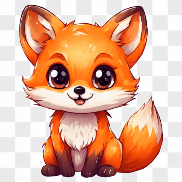 Download Kawaii Fox on Black Background Kawaii Online - Creative Fabrica