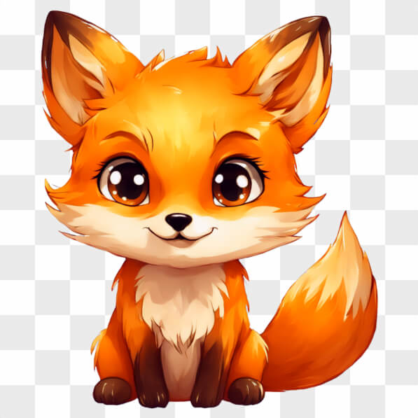 Download Kawaii Image: Smiling Orange Fox Kawaii Online - Creative Fabrica