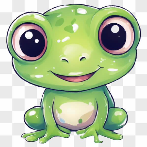 Download Kawaii Green Frog Character on Black Background Kawaii Online ...