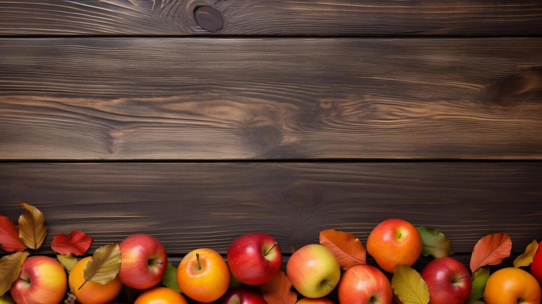Download Autumn Apples and Leaves Arrangement Backgrounds Online ...