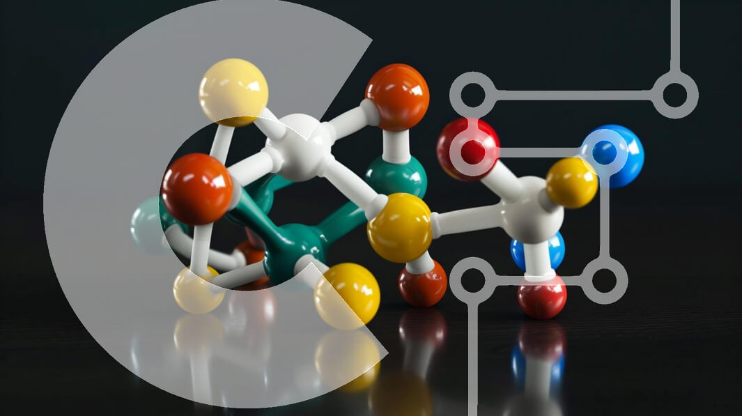 Colorful Toy Molecule Representation in Science stock photo | Creative ...