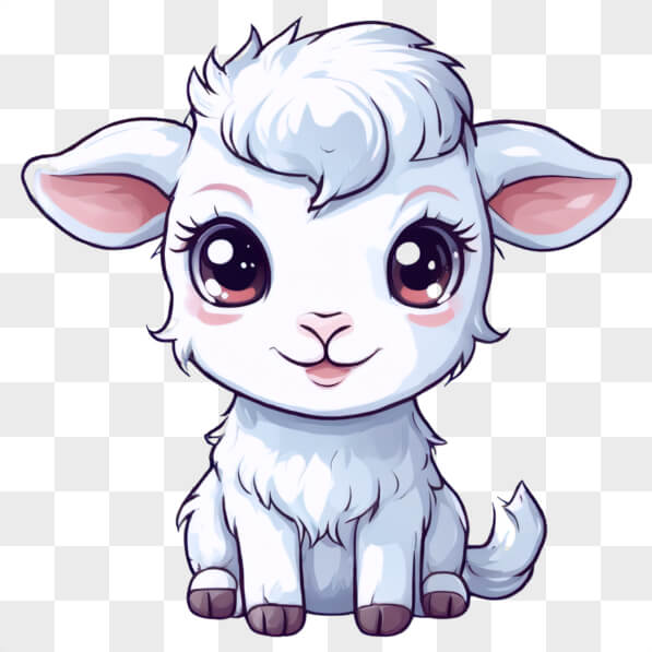Descarga Oveja Kawaii con Grandes Ojos en Fondo Negro Kawaii En Línea ...
