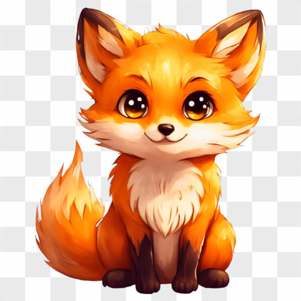 Download Adorable Kawaii Fox on Black Background Kawaii Online ...