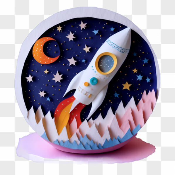 Download Papercraft Rocket Ship PNGs Online - Creative Fabrica
