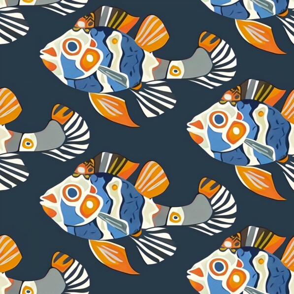 Download Seamless Orange and Blue Fish Pattern Patterns Online ...