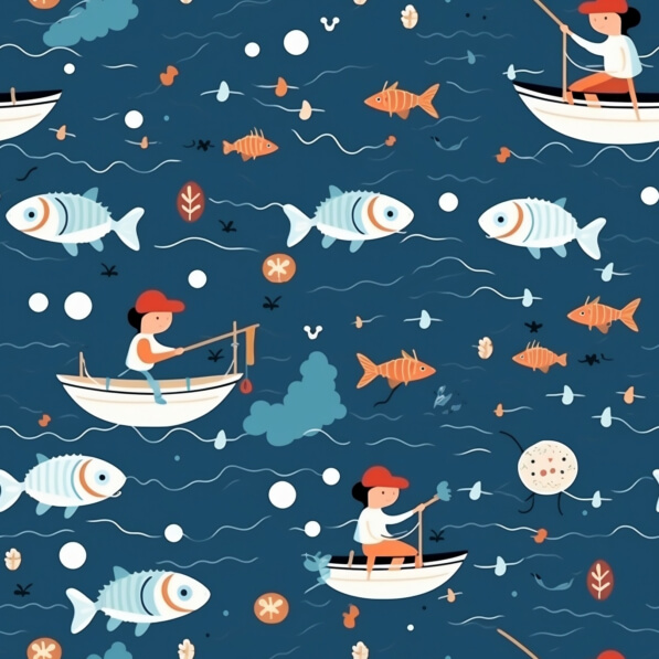 Download Seamless Fishing Pattern Patterns Online - Creative Fabrica