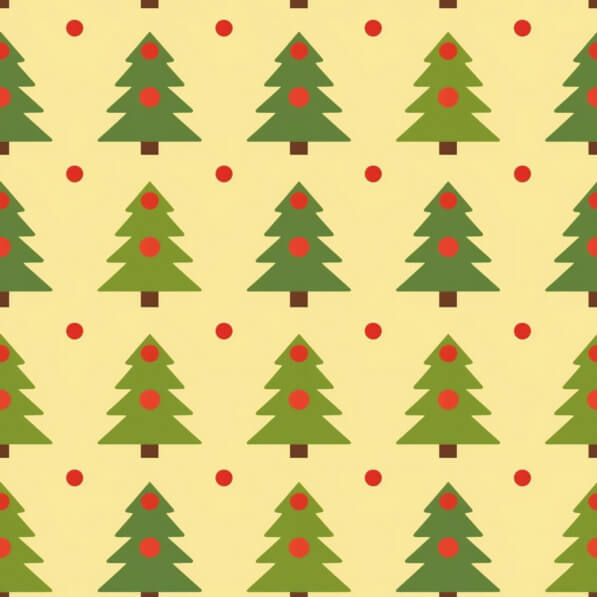 Download Christmas Tree Seamless Pattern on Yellow Background with Red ...