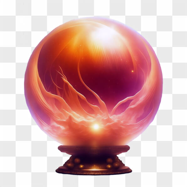 Download Mystical Orange Crystal Ball with Flames PNGs Online - Creative Fabrica