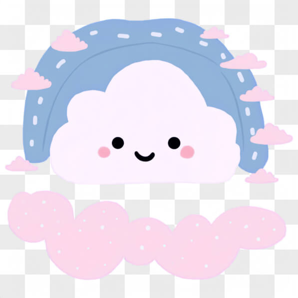 Download Kawaii Cloud with Smiley Face and Pink Clouds PNGs Online ...