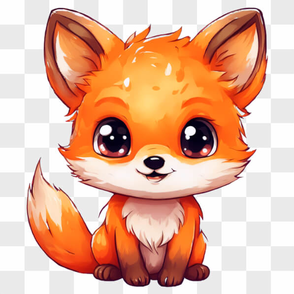 Download Kawaii Orange Fox on Black Background Kawaii Online - Creative ...