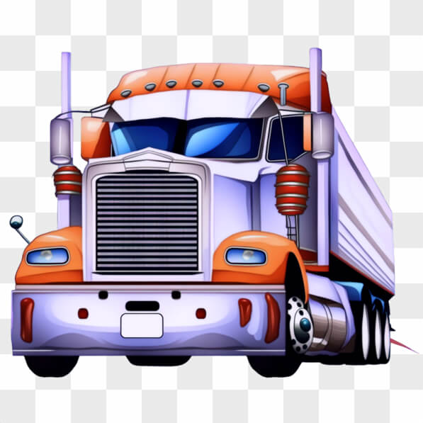 Download Orange and White Semi-Truck on Black Background PNGs Online ...