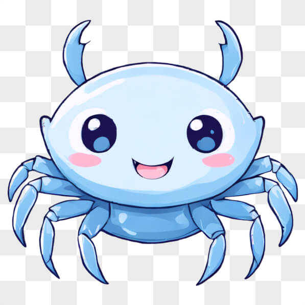 Download Kawaii Blue Crab Smiling at Camera Kawaii Online - Creative ...