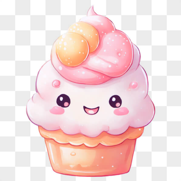 Download Kawaii Pink Cupcake Illustration Kawaii Online - Creative Fabrica