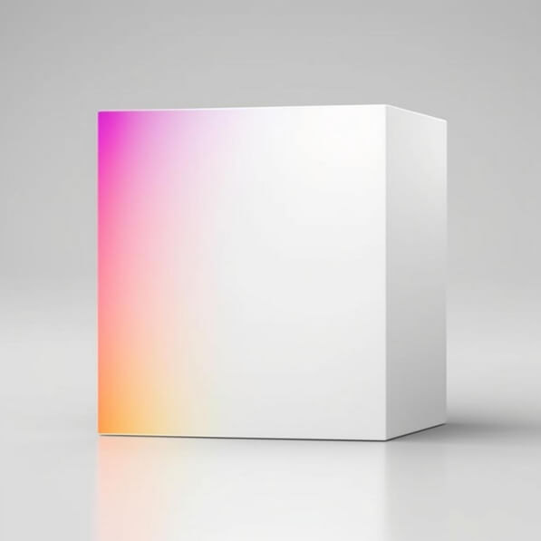 Download White Cube with Colorful Gradient on Floor Mockups Online ...