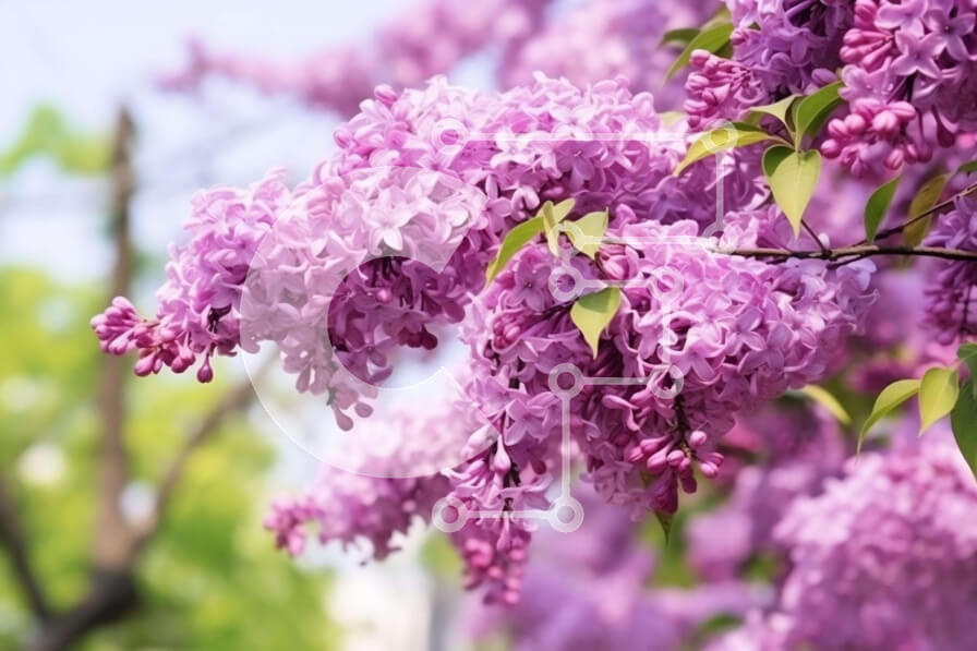 Baixe Flores Lilases Roxas Florescendo em um Galho de Árvore Fotos de ...