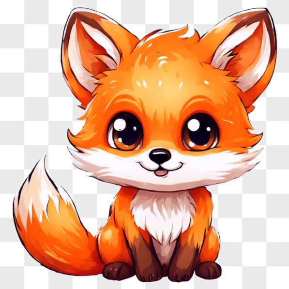 Download Adorable Kawaii Fox on Black Background Kawaii Online ...