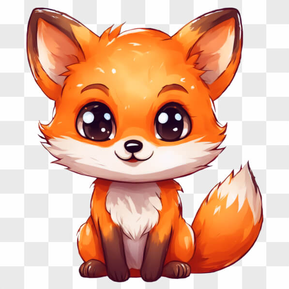 Download Adorable Kawaii Fox Sitting on Dark Background Kawaii Online ...