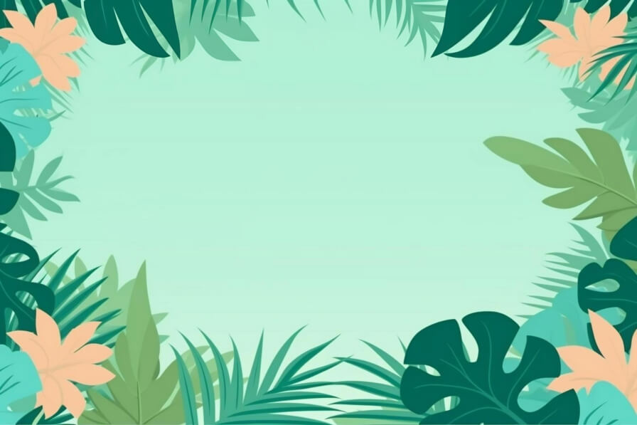 Download Tropical Background with Green Leaves and Flowers Backgrounds ...