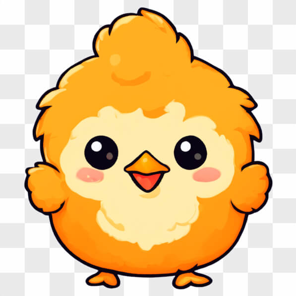 Download Adorable Kawaii Yellow Chicken with Curly Hair Kawaii Online ...