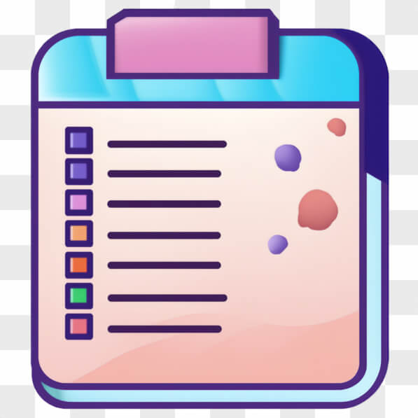 Download Colorful Clipboard with Task List PNGs Online - Creative Fabrica