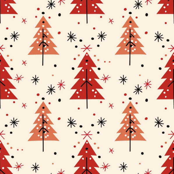 Download Red and Black Christmas Trees Pattern with Snowflakes Patterns ...
