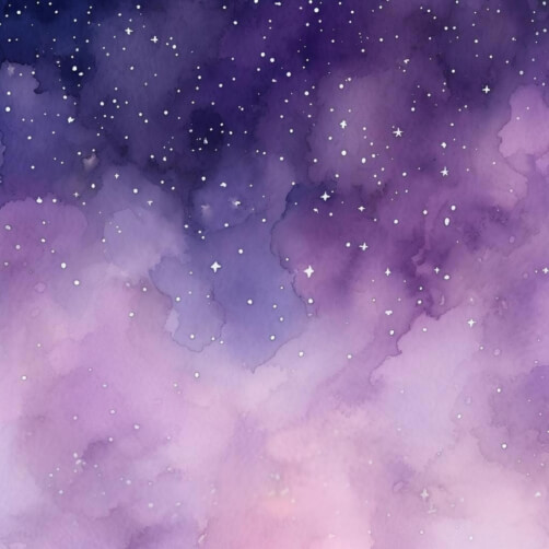 Download Purple Sky Watercolor Painting with Stars and Clouds ...