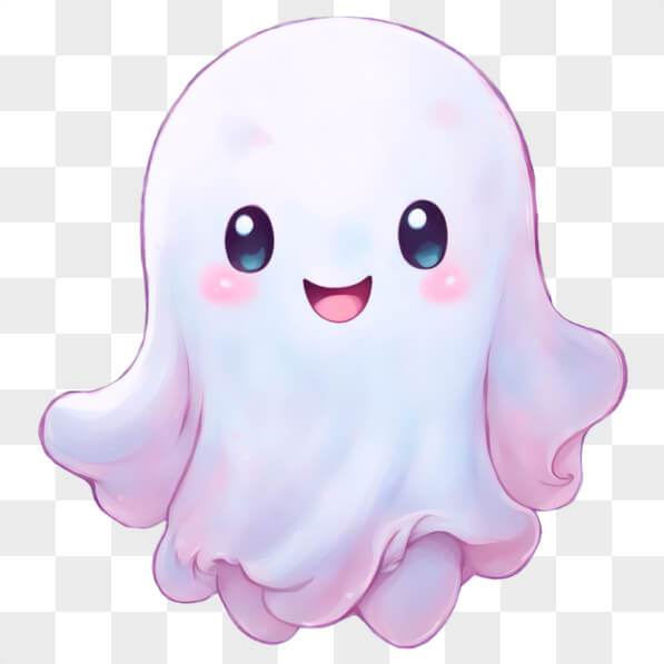 Download Kawaii White Ghost with Blue Eyes and Pink Lips Kawaii Online ...