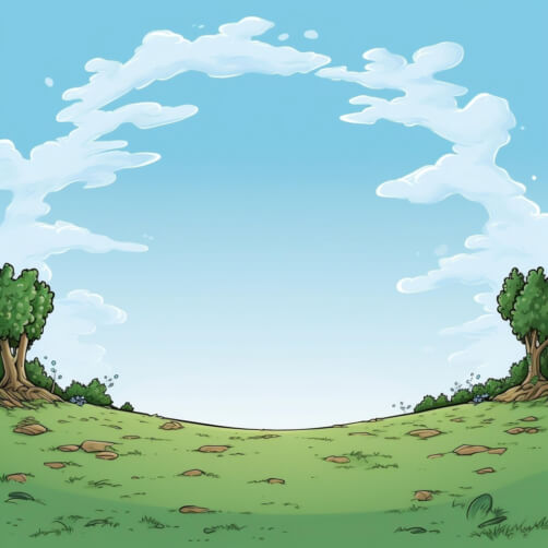 Download Cartoon Landscape with Trees, Grass, and Clouds Backgrounds ...