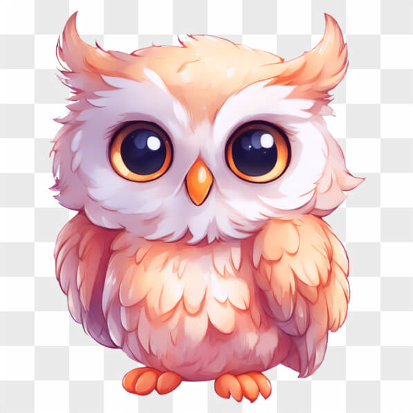 Descarga Búho Rosa Kawaii con Grandes Ojos Kawaii En Línea - Creative ...