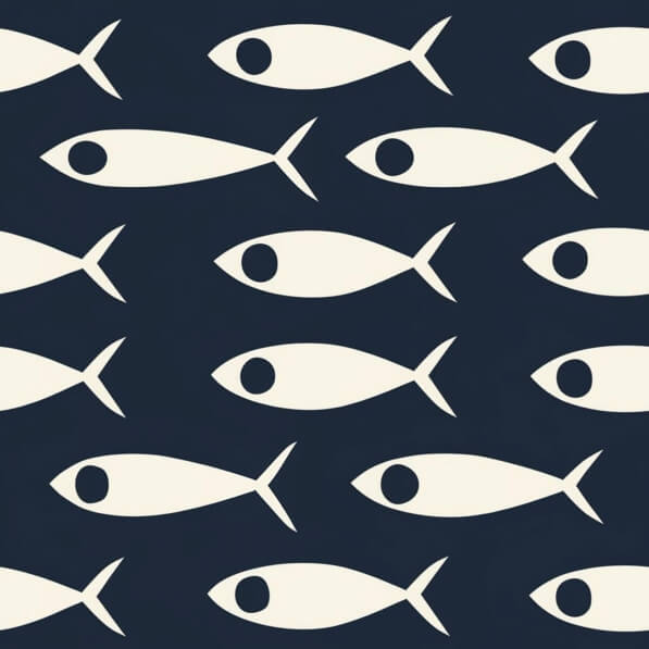 Download Blue Background with White Fish Pattern Patterns Online ...